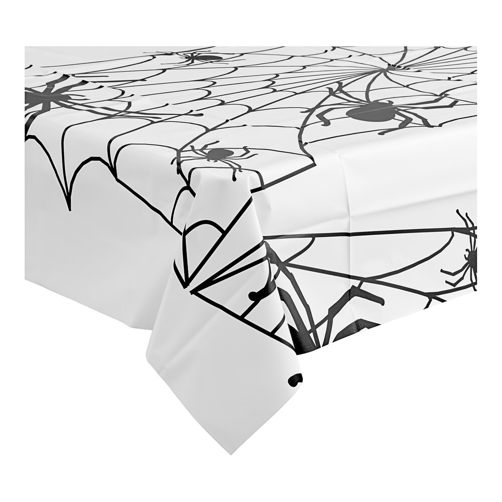 Table Mate 54" x 108" Spider Webs Plastic Table Cover - 24/Case