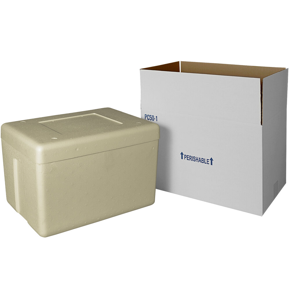 Insulated Shipping Box with Biodegradable Cooler 19 1/2" x 12 1/2" x 12 ...
