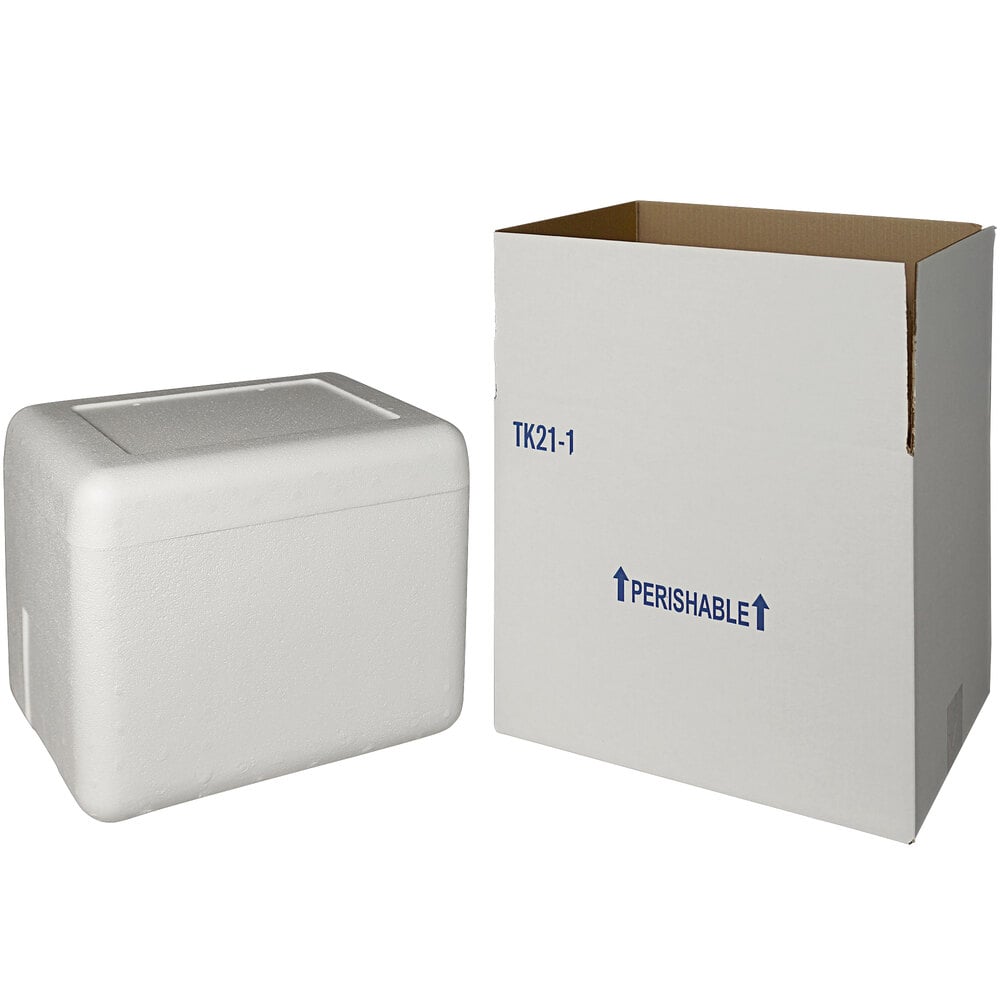 Insulated Shipping Box with Foam Cooler 13 1/4" x 10 3/8" x 10 3/4" - 1 ...