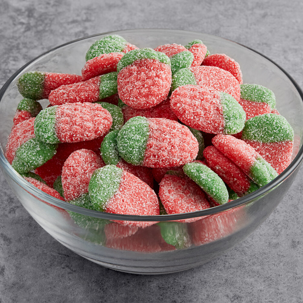 Vidal Sour Gummy Strawberries 2.2 lb. - 12/Case