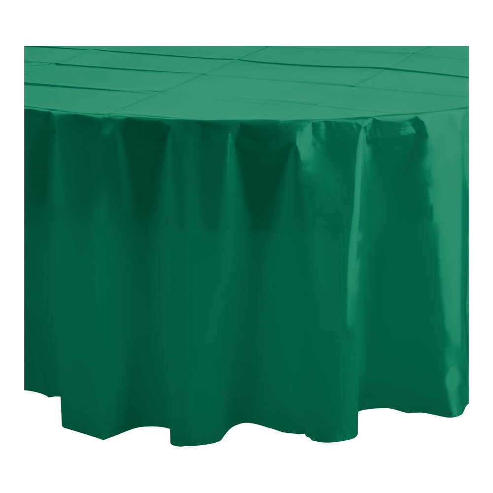 Table Mate 84" Hunter Green Round Plastic Table Cover - 24/Case