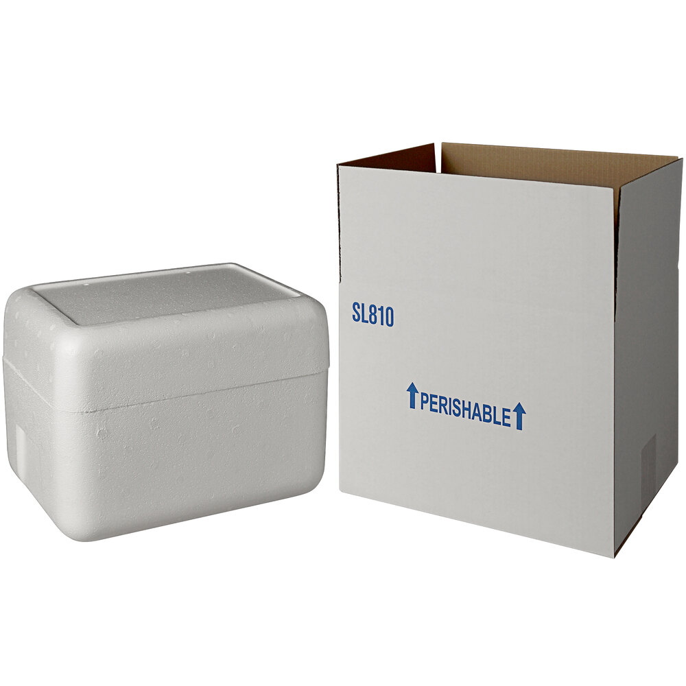Insulated Shipping Box with Foam Cooler 11 3/8" x 8 3/4" x 8" - 1 1/2 ...