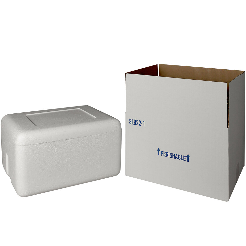 Insulated Shipping Box with Foam Cooler 16 1/4" x 12 1/4" x 9 1/8" - 1 ...