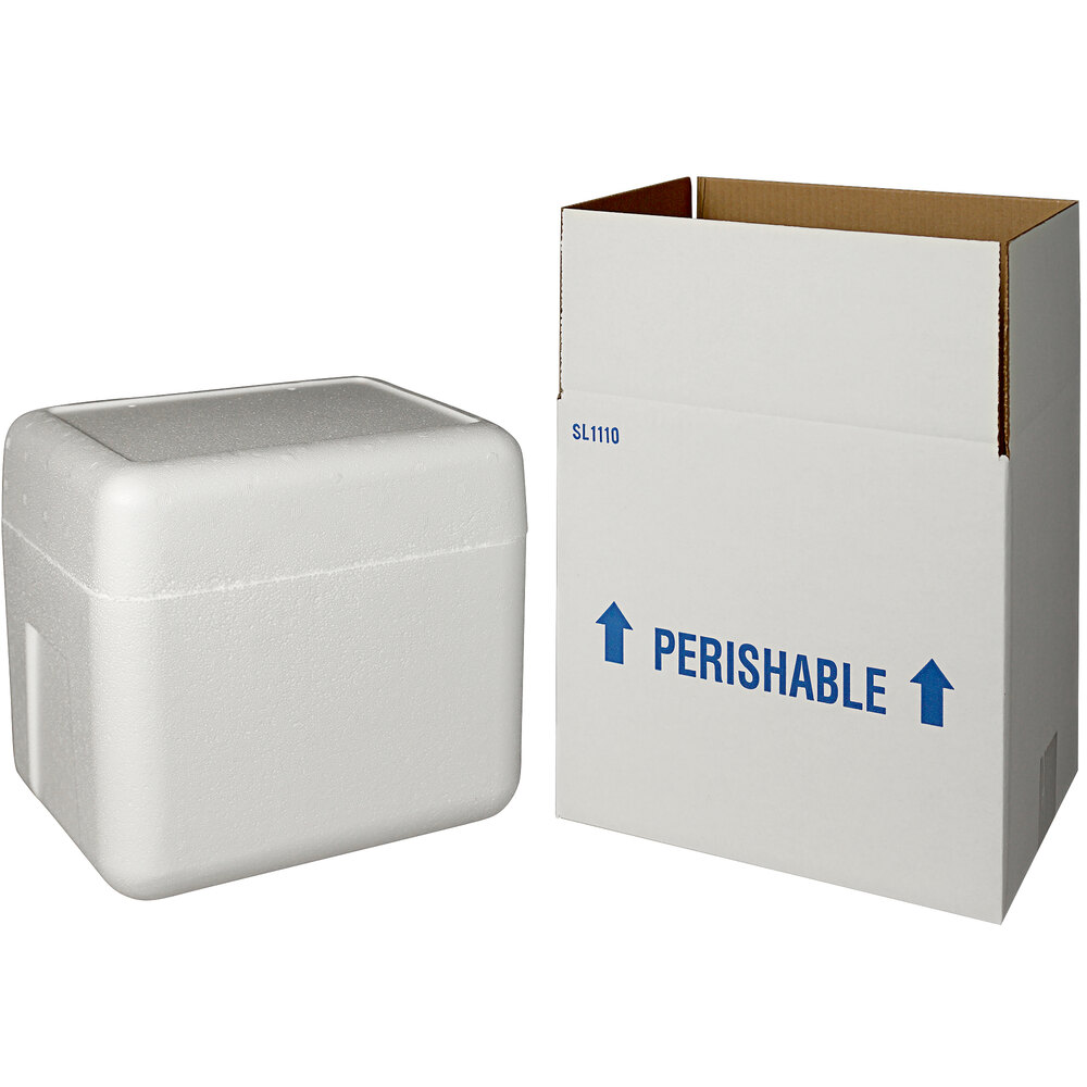 Insulated Shipping Box with Foam Cooler 11 1/8" x 8 1/2" x 11 1/8" - 1 ...