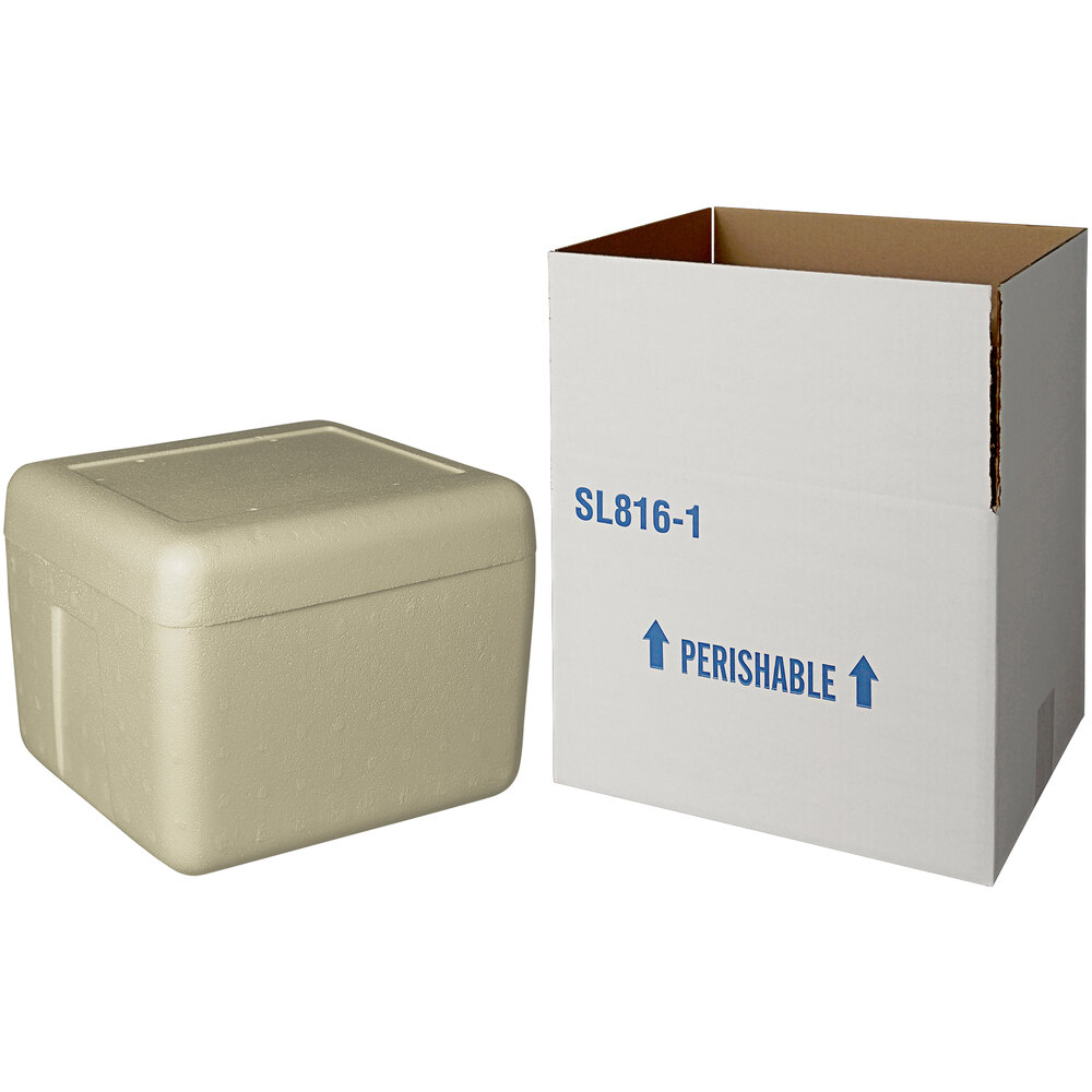 Insulated Shipping Box with Biodegradable Cooler 12 1/8" x 10 5/8" x 8 ...
