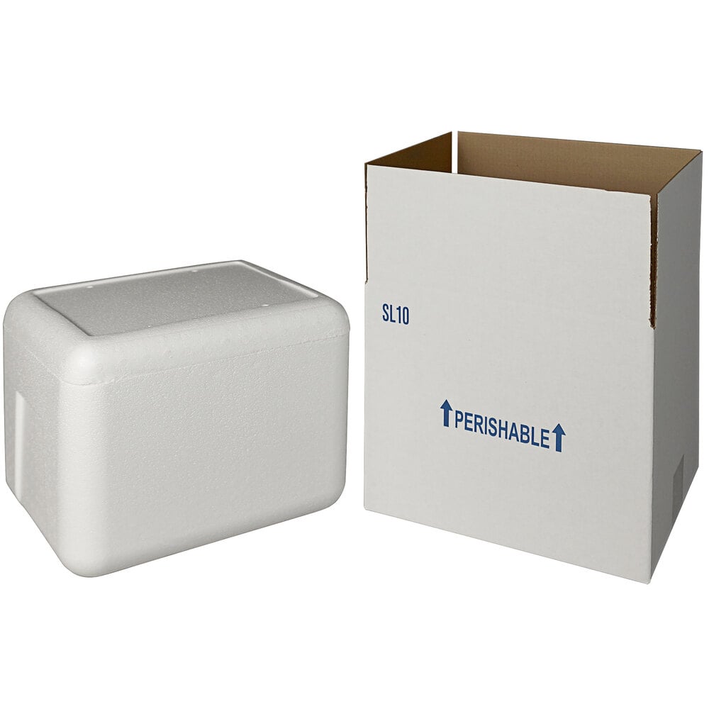 Insulated Shipping Box with Foam Cooler 11 1/8" x 8 1/2" x 9 1/8" - 1 1 ...