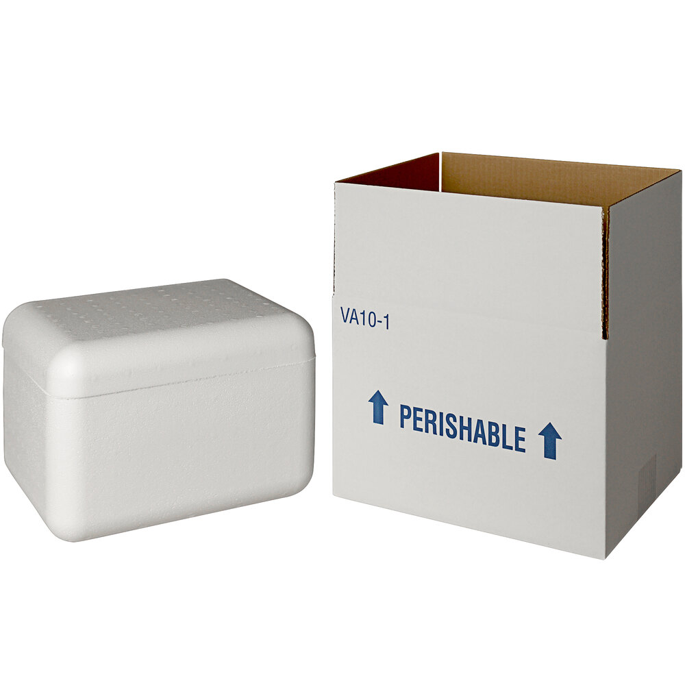 Insulated Shipping Box with Foam Cooler 10 3/8" x 7 7/8" x 6 1/2" - 1 1 ...