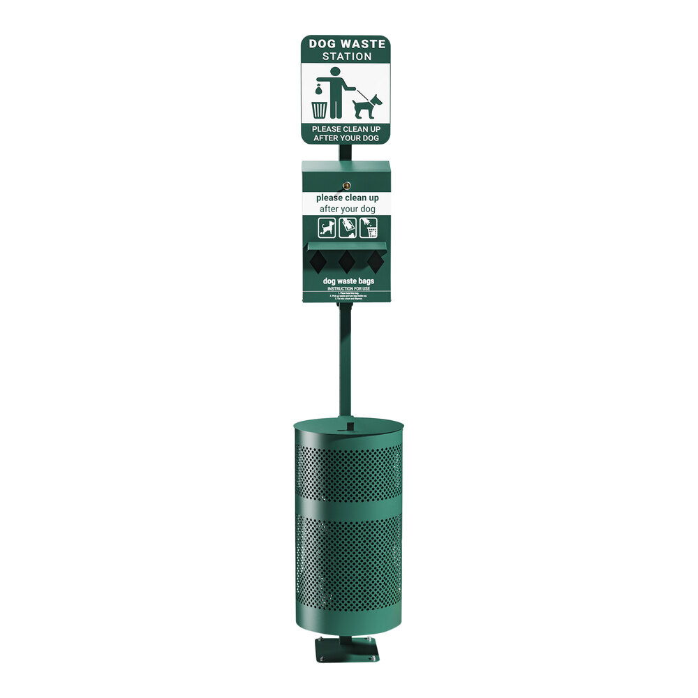 Flash Furniture Kessler YAN-XZYO45425-GG Green Pet Waste Station Kit ...