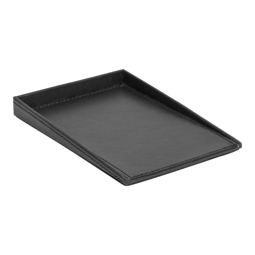 room360 London 6 1/4" x 4 1/2" Black Faux Leather Notepad Holder - 24/Pack