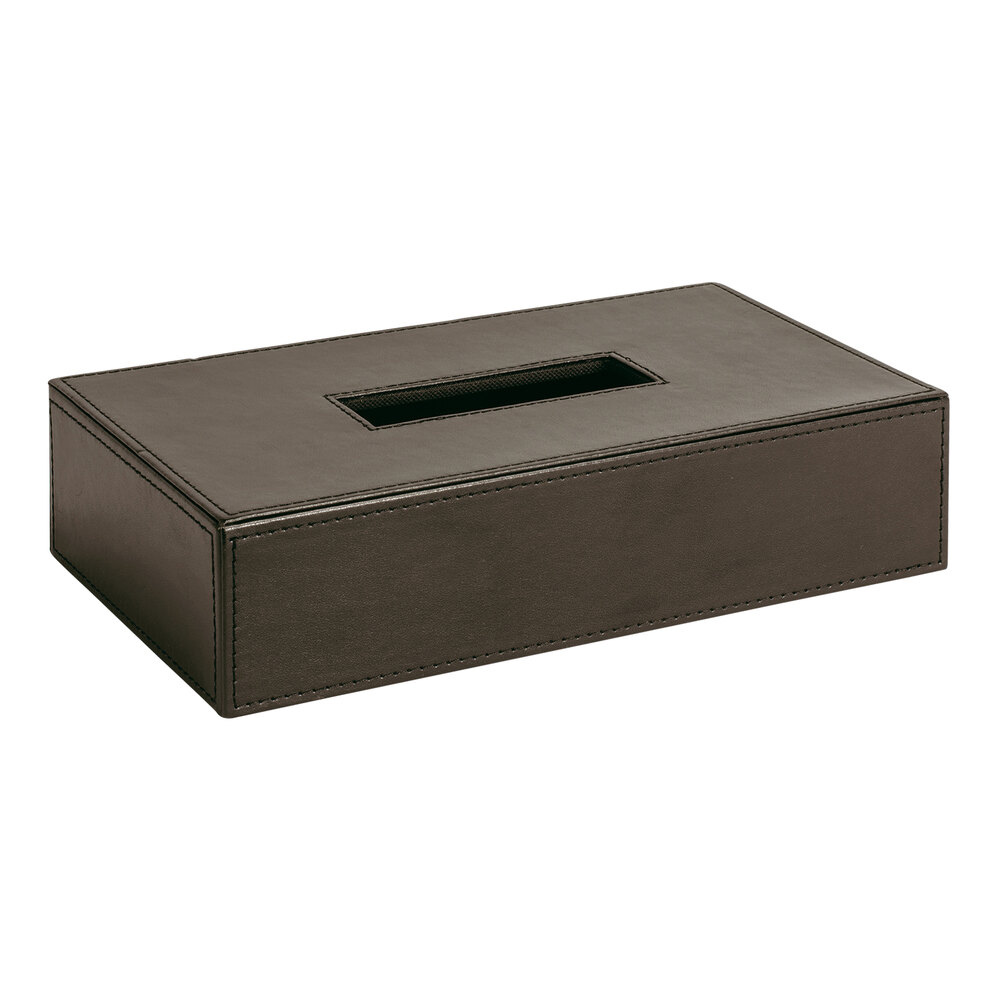 room360 London Brown Faux Leather Rectangular Tissue Box Cover - 4/Pack
