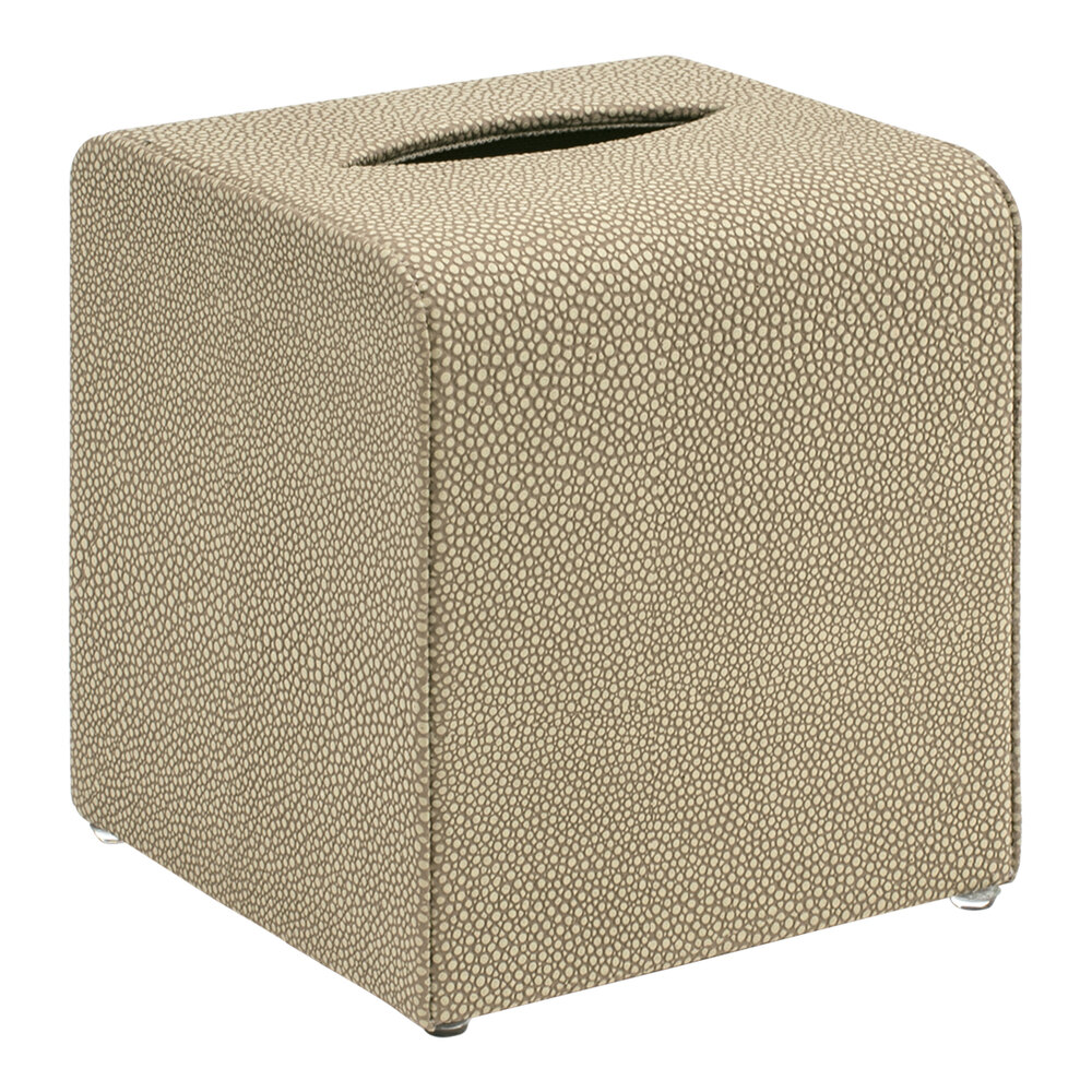 room360 Belize 5" x 5" Dune Faux Shagreen Square Tissue Box Cover - 4/Pack