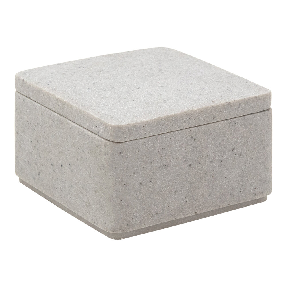room360 Seattle 4" x 4" Composite Stone Storage Jar with Lid - 6/Pack