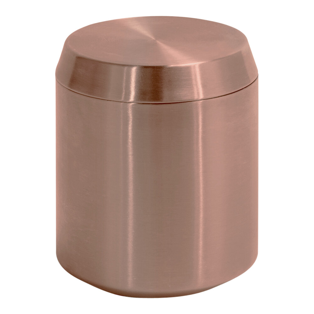 room360 Geneva 3" Rose Gold Stainless Steel Storage Jar with Lid - 6/Pack