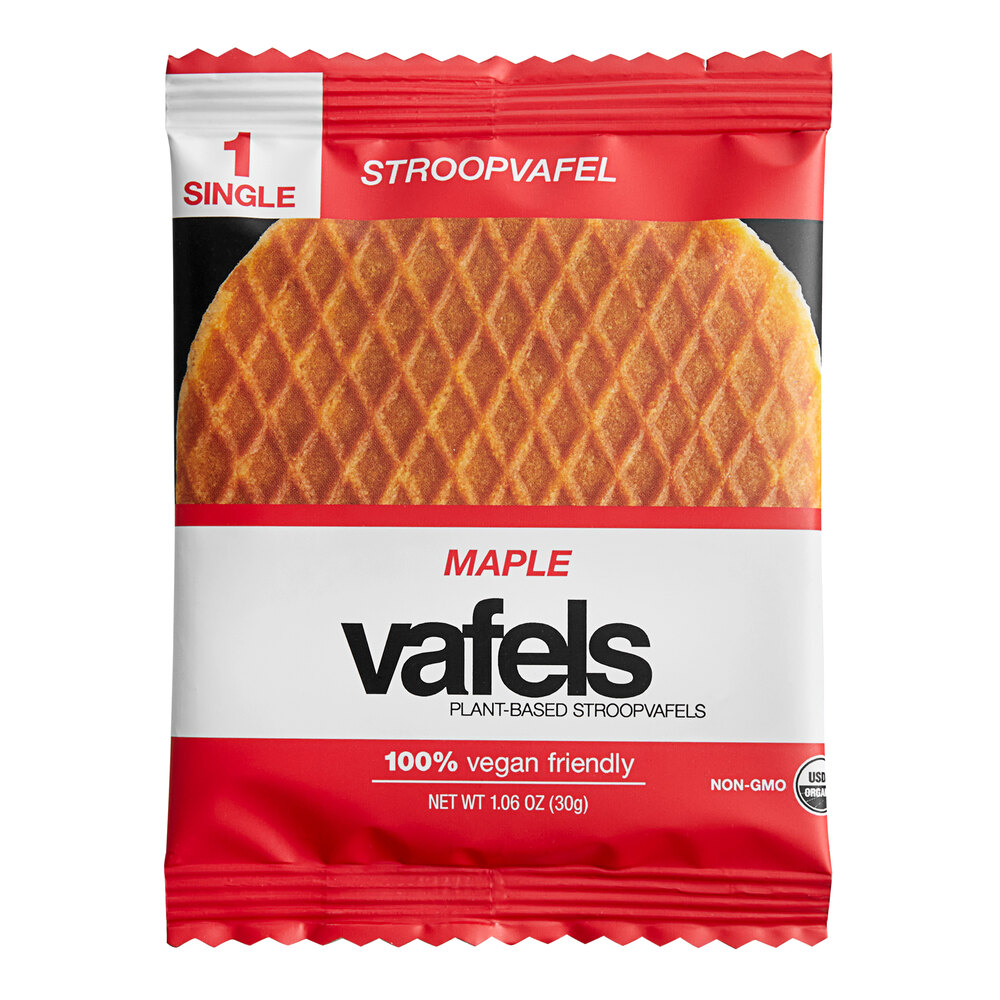 Vafels Individually Wrapped Vegan Maple Stroopwafel 12-Count 1.06 oz ...
