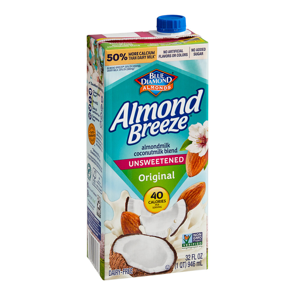 Almond Breeze Unsweetened Almond and Coconut Milk Blend 32 fl. oz. - 12 ...