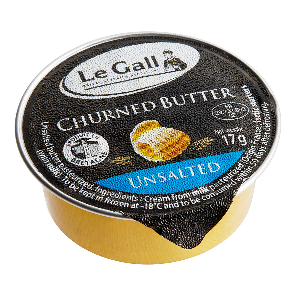 Le Gall Refrigerated Unsalted Churned Butter Portion Cup 17 Grams - 48/Case