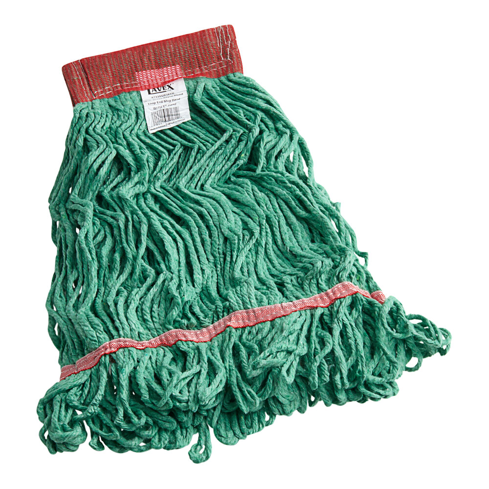 Lavex Pro 16 oz. #24 Green Rayon Blend Looped End Mop Head with 5 ...