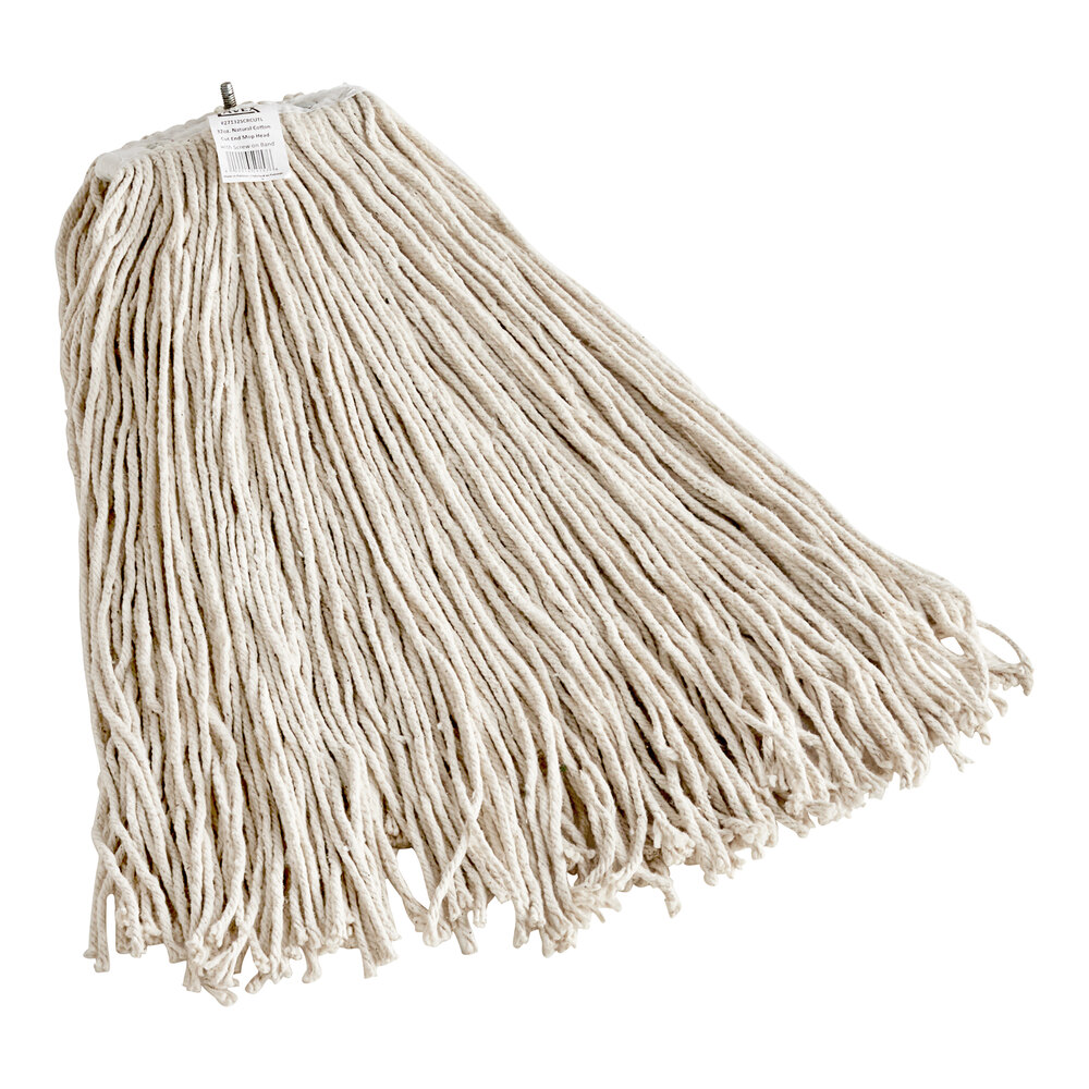 Lavex 32 oz. Natural Cotton Cut-End Mop Head with Screw-On Headband ...
