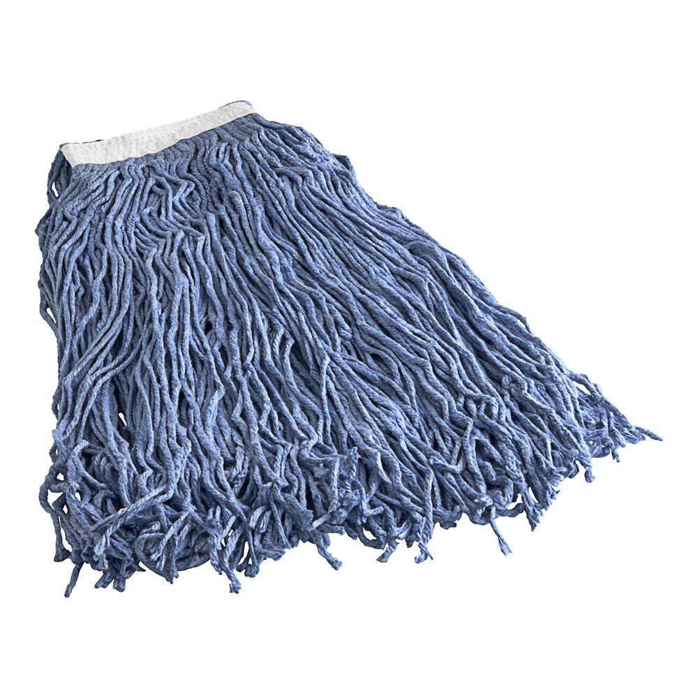 Lavex 24 oz. #32 Blue Rayon Cut-End Mop Head with 1" Headband - 12/Case