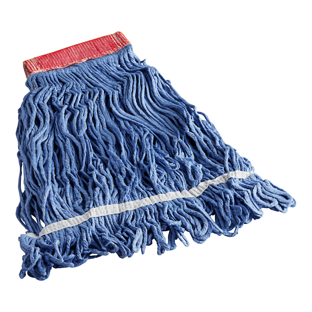 Lavex 16 oz. #24 Blue Cotton Looped End Mop Head with 5" Headband - 12/Case