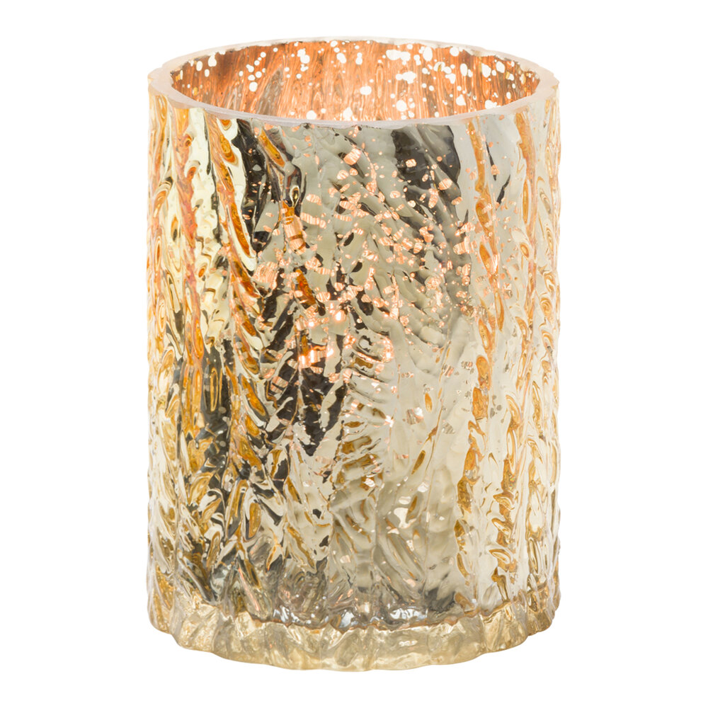 Hollowick 4" Rustic Mercury Gold Glass Votive
