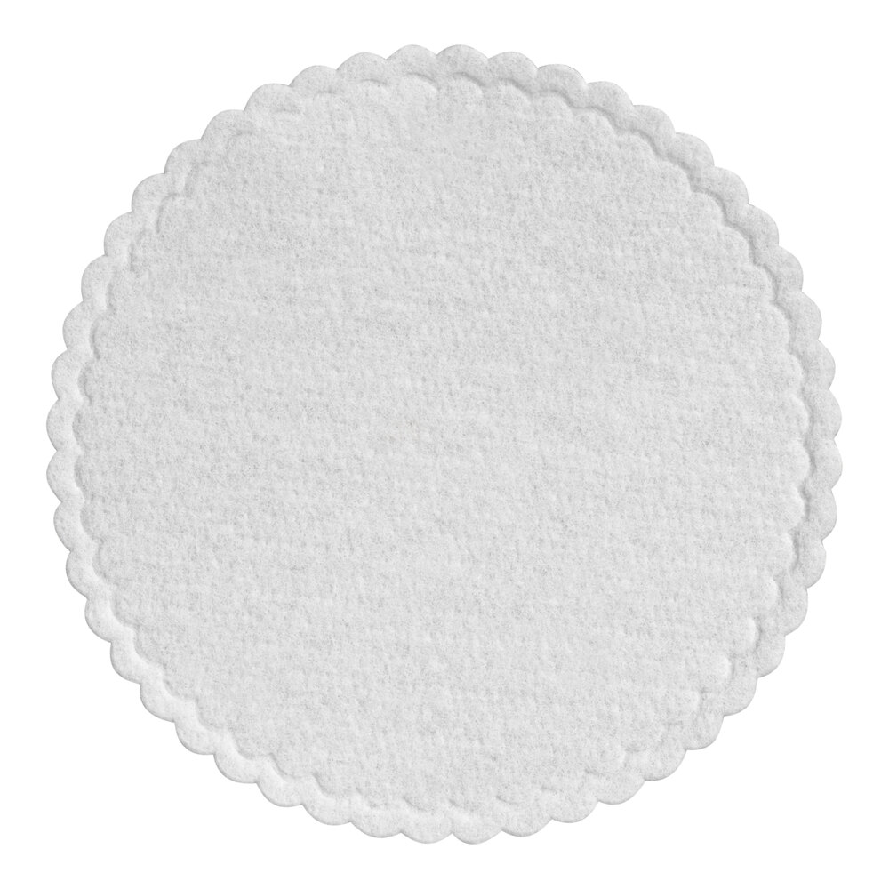 Hoffmaster 3 3/8" Round White Scalloped Linen-Like Coaster with Wax ...