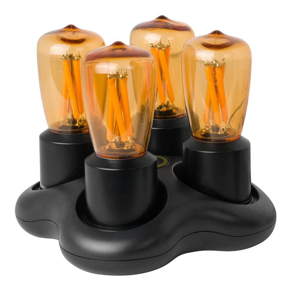 Hollowick Nexis 4-Piece LED Rechargeable Edison Bulb Set with Charging ...