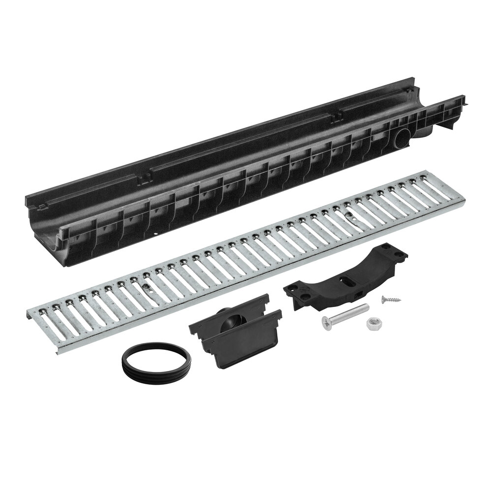 Josam TD-130-GALV-LBK-ECS-110GSKT Lite-Line 39 3/8" Shallow Trench ...