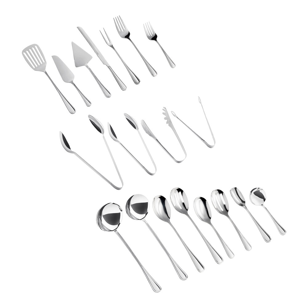 Acopa Edgeworth 19-Piece 18/8 Stainless Steel Extra Heavy Weight ...