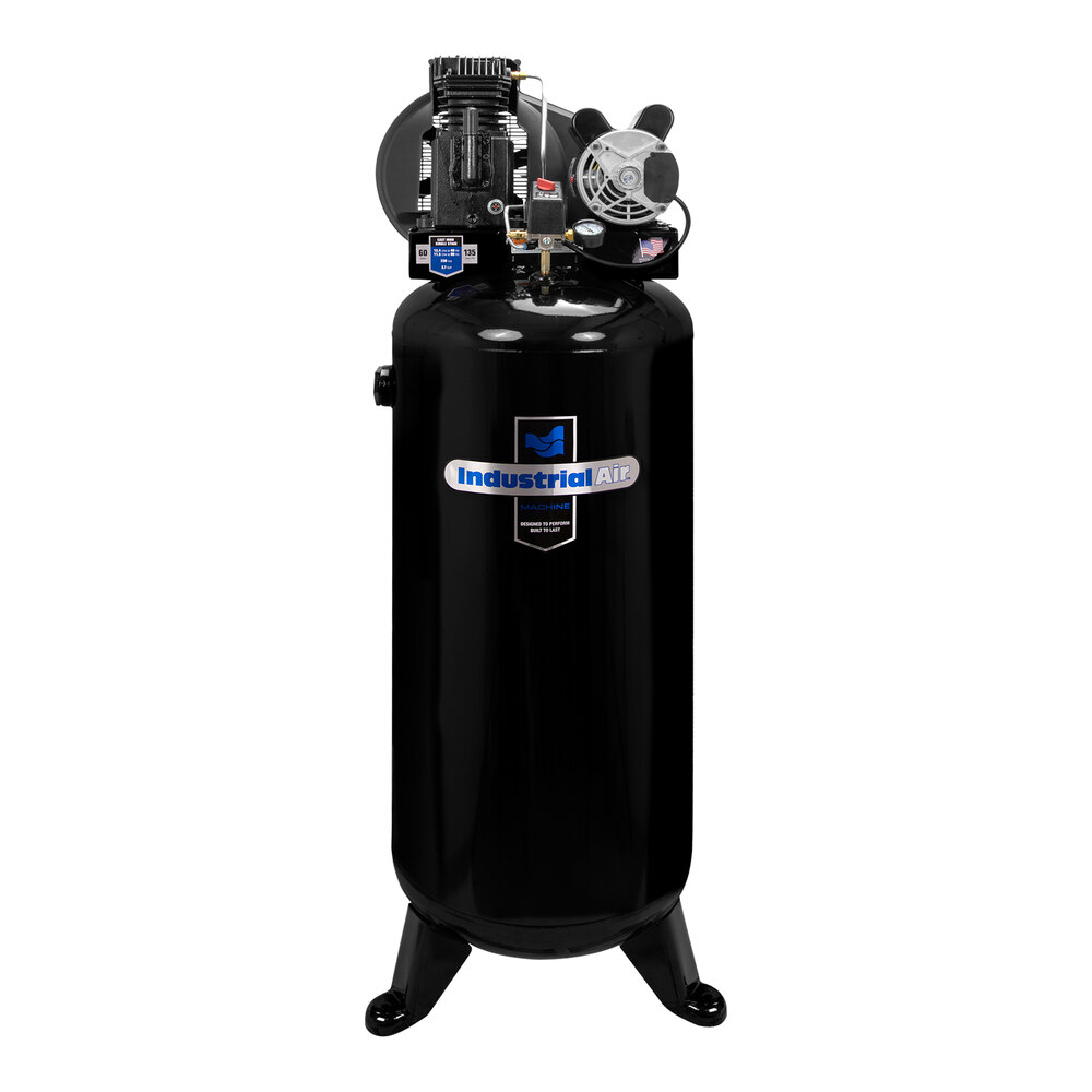 Industrial Air 60 Gallon Stationary Vertical Cast Iron Single-Stage Air ...