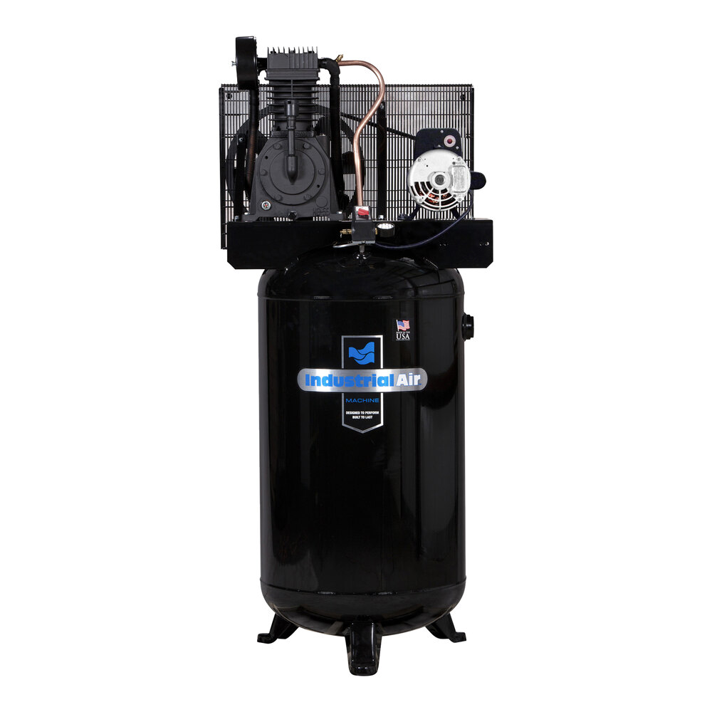Industrial Air 80 Gallon Stationary Vertical Cast Iron Two-Stage Air ...