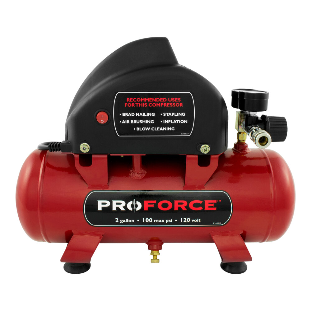 ProForce 2 Gallon Portable Oil-Free Horizontal Steel Single-Stage Hot ...
