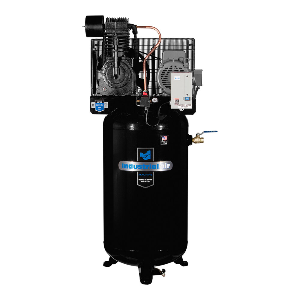 Industrial Air 80 Gallon Stationary Vertical Steel Two-Stage Air ...