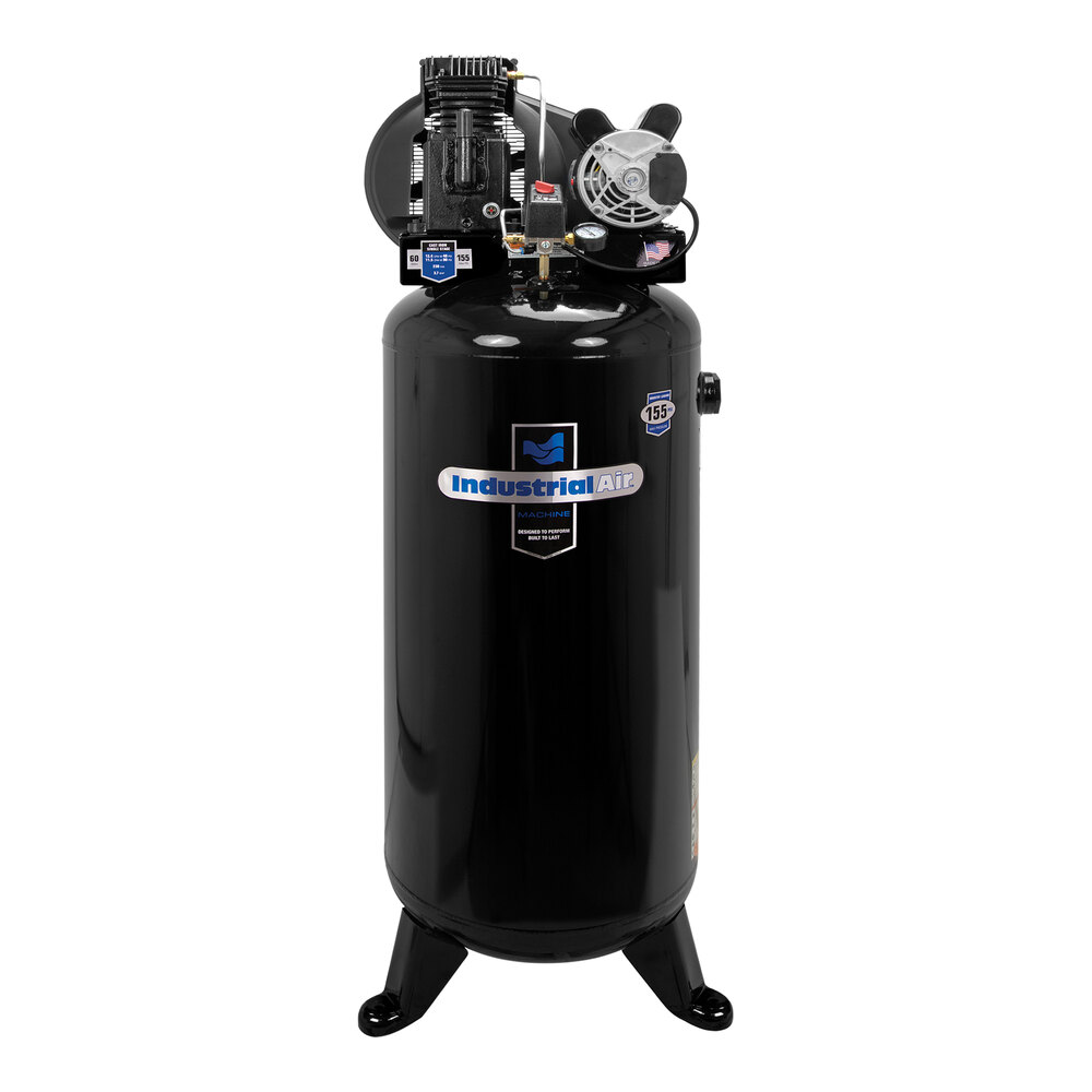 Industrial Air 60 Gallon Stationary Vertical Cast Iron Single-Stage Air ...