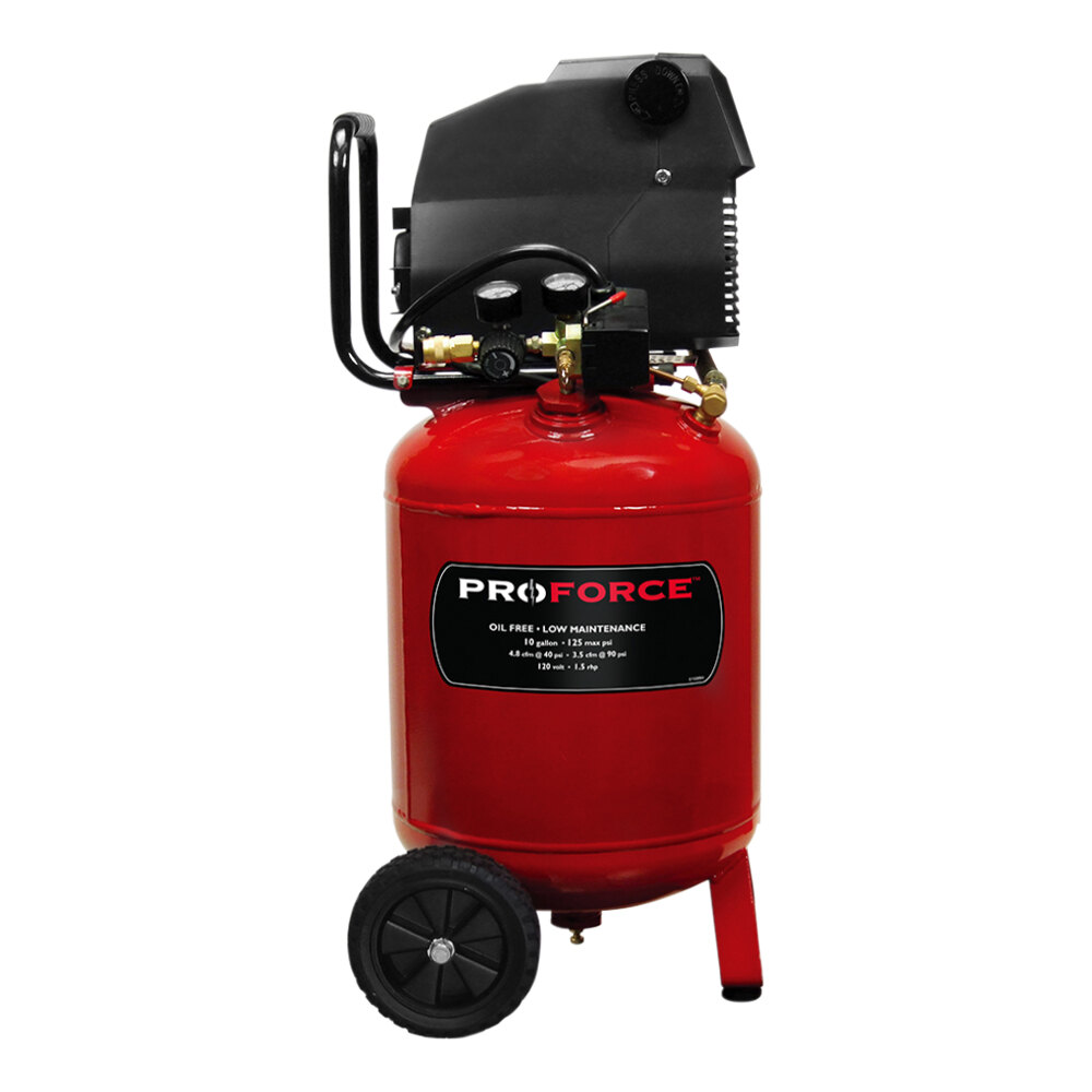 ProForce 10 Gallon Portable Oil-Free Vertical Steel Single-Stage Air ...