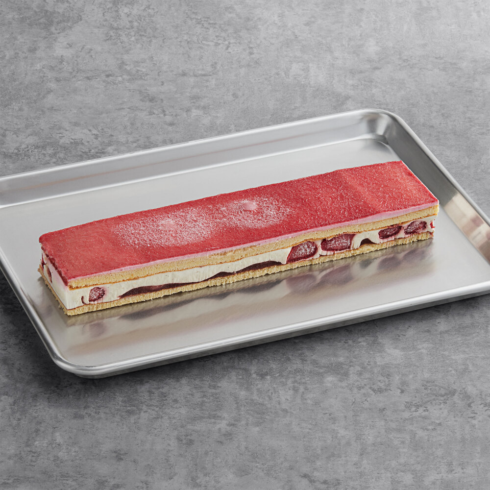 White Toque Strawberry Strip Cake 33 oz. - 6/Case