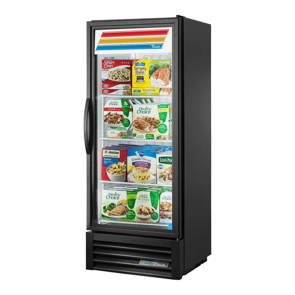 True GDM-12F-HC~TSL01 24 7/8" Black Glass Door Merchandiser Freezer ...