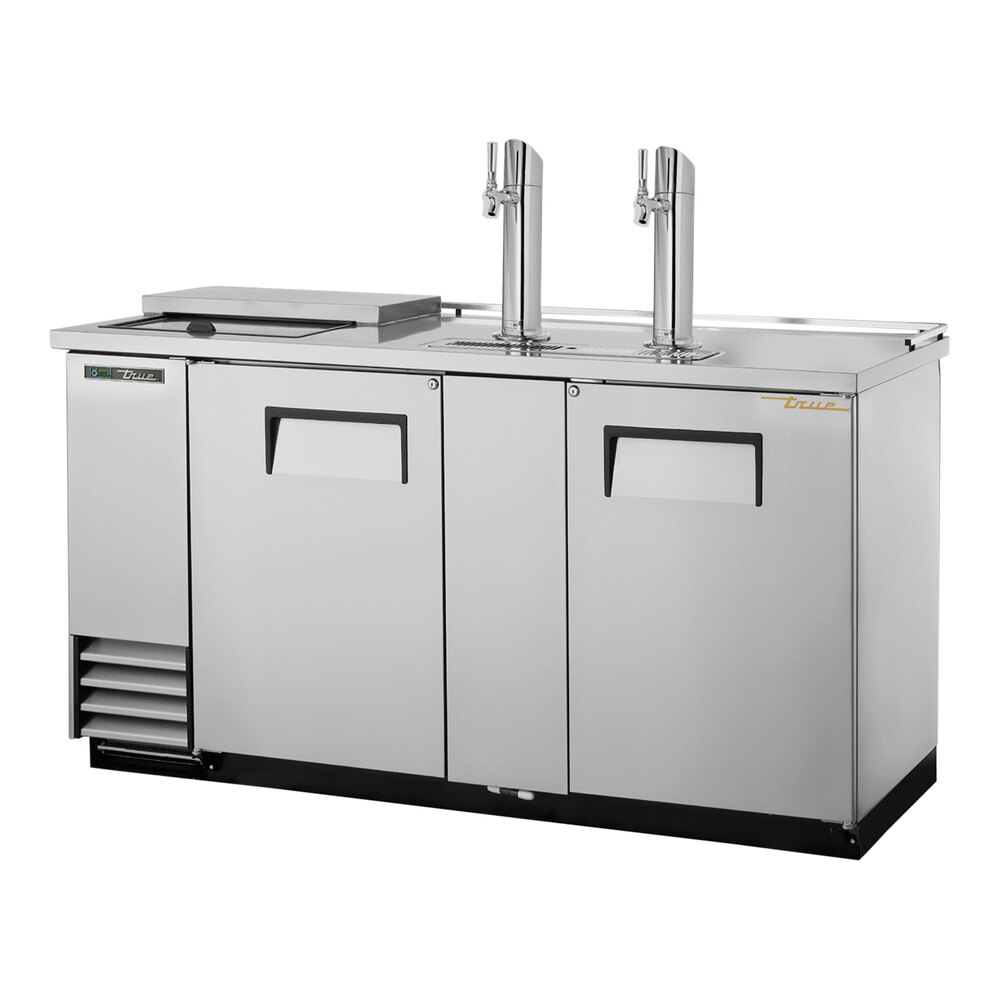 True TDD-3CT-S-HC 2 Single Tap Club Top Kegerator Beer Dispenser ...