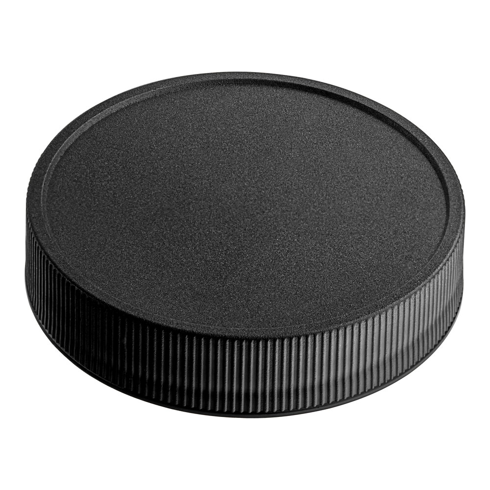 53/400 Black Polypropylene Cap with Foam Liner - 100/Pack
