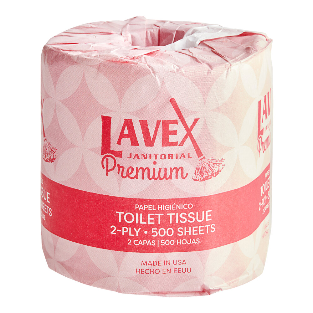 Lavex Premium 4" x 4 1/2" Individually Wrapped 2-Ply Standard 500 Sheet ...