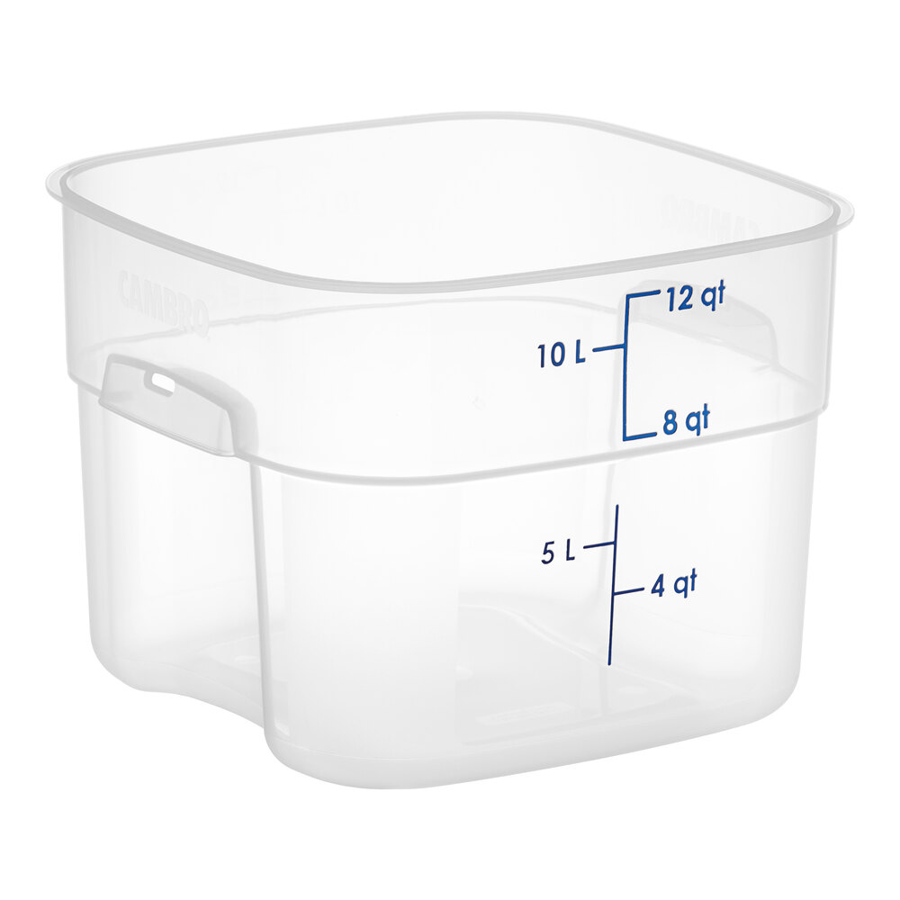 Cambro CamSquares® FreshPro 12 Qt. Translucent Square Polypropylene ...