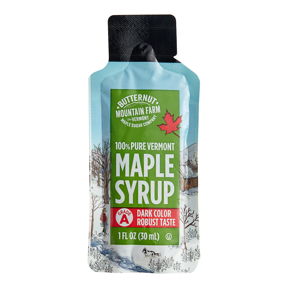 Grade A Maple Syrup Packets, 1 oz. - Butternut Mountain Farm