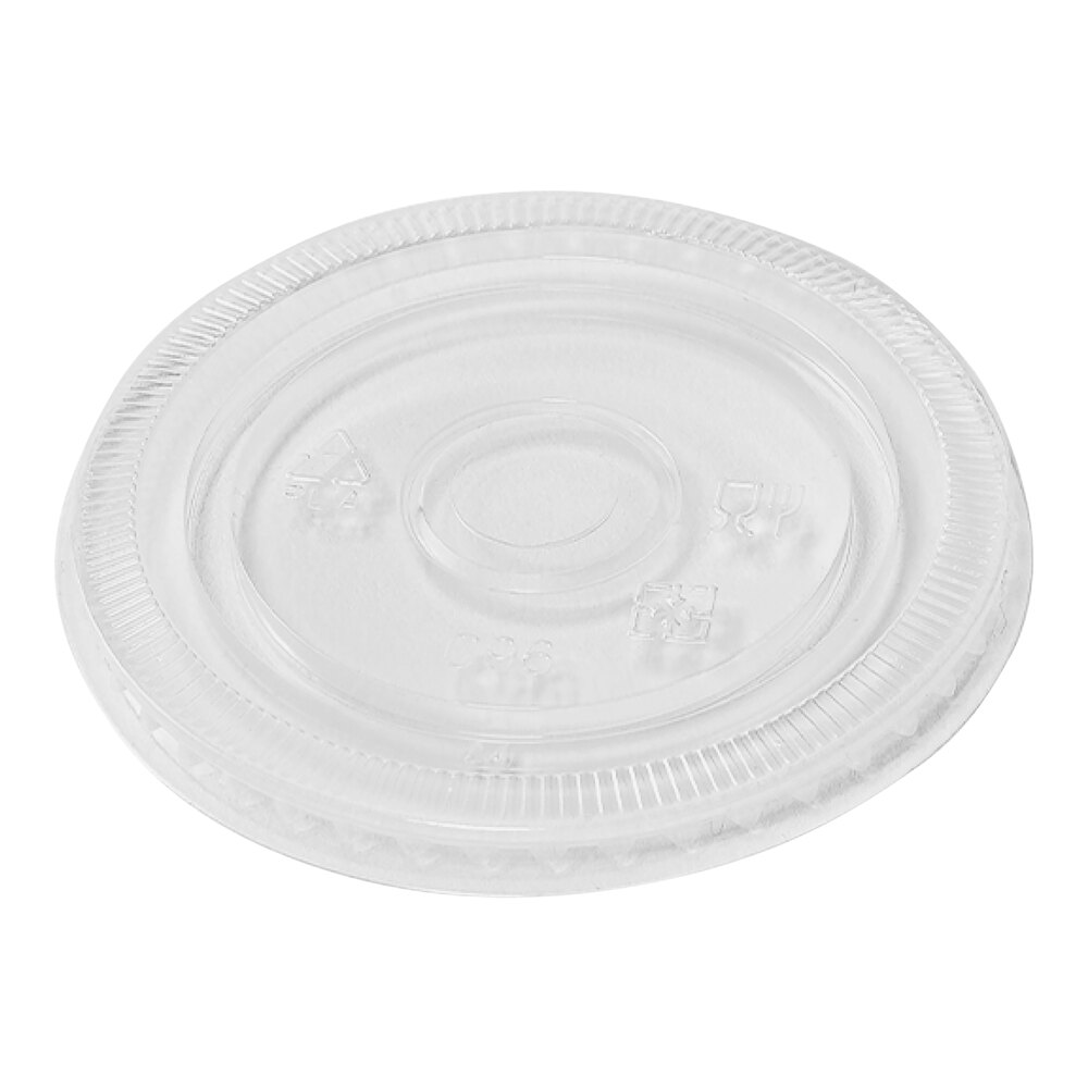 Tossware Natural Plant-Based PLA Plastic Flat Lid for 96 mm Arena and ...