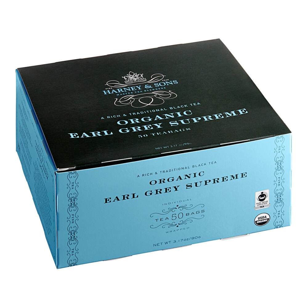 Harney & Sons Organic Earl Grey Tea Bags - 50/Box