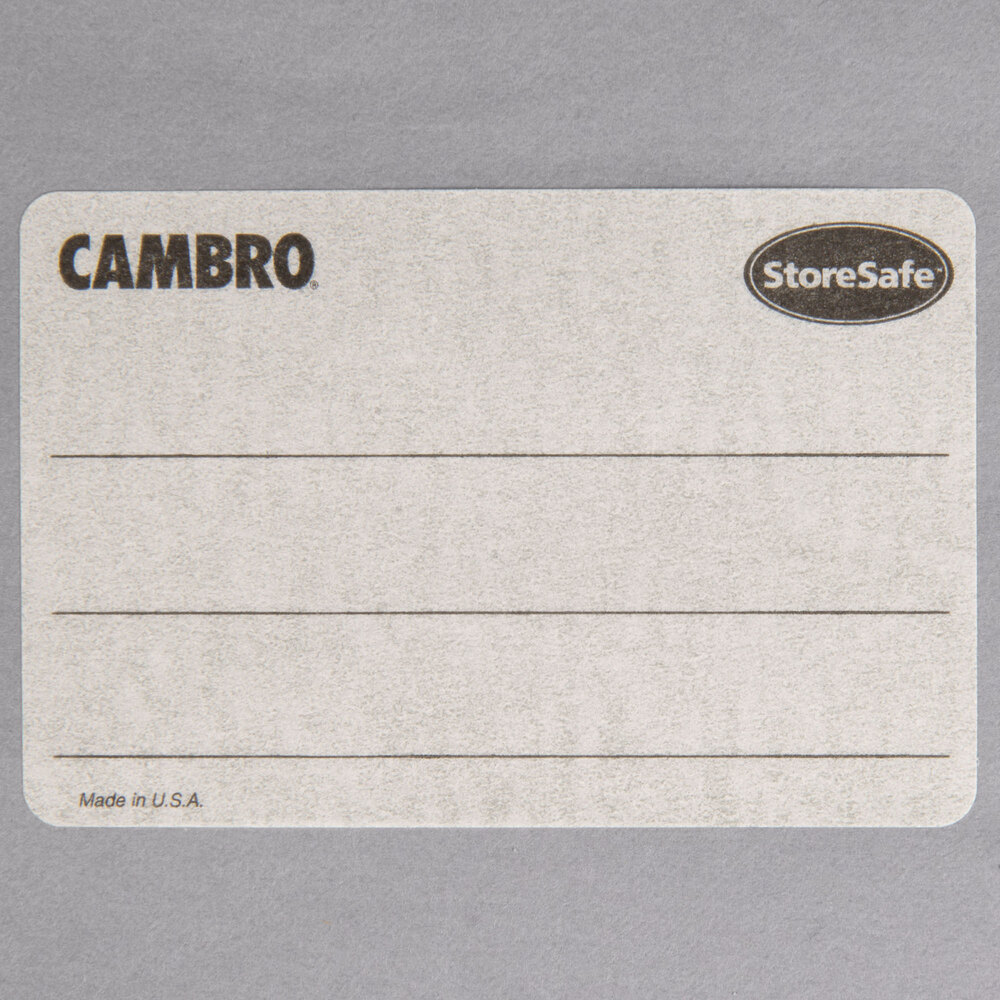 Cambro 23SLINB250 250 Count StoreSafe 3" x 2" Blank Dissolvable Product ...