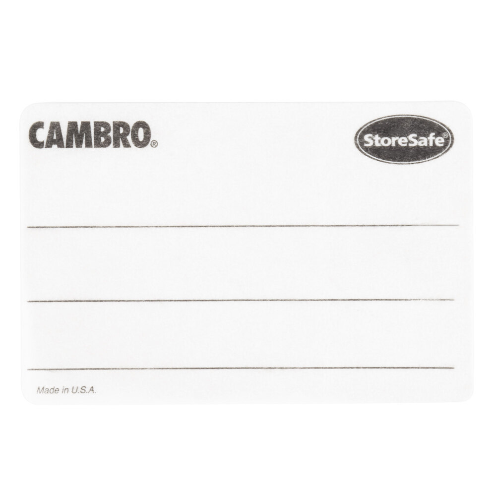 Cambro 23SLINB250 250 Count StoreSafe 3" x 2" Blank Dissolvable Product ...