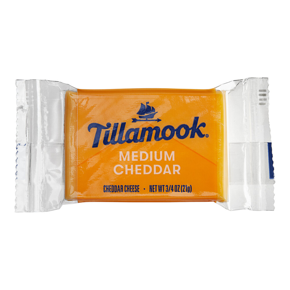 Tillamook Medium Yellow Cheddar Cheese Snack Portion 0.75 oz. with ...