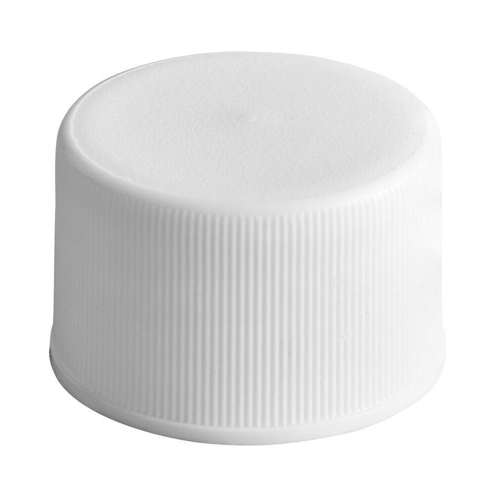 24/410 White Continuous Thread Lid with Foam Liner - 100/Pack