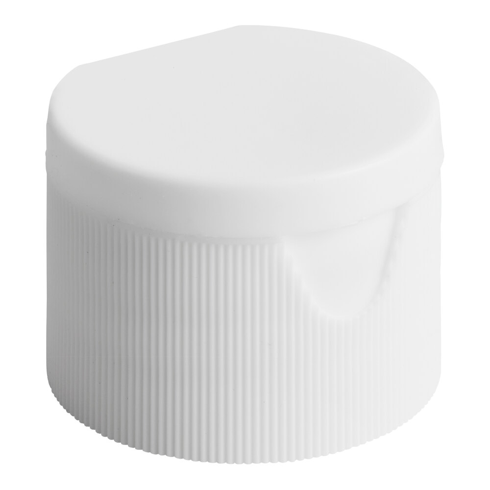 28/410 White Unlined Flip Top Lid - 100/Pack