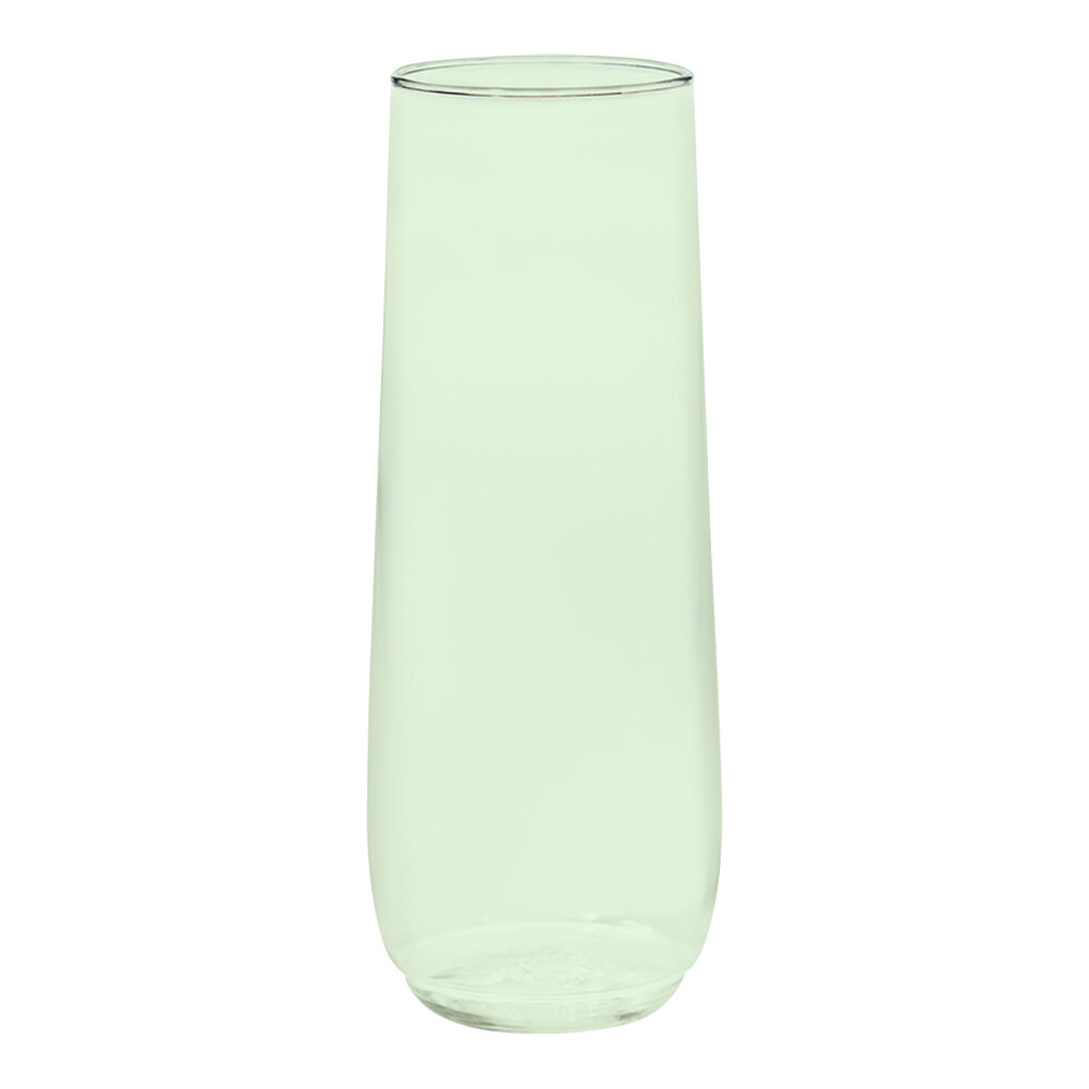 Tossware POP 9 oz. Customizable Plastic Mint Green Flute Glass - 252/Case